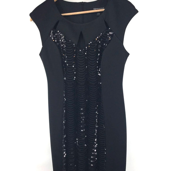 connected apparel | Dresses | Connected Apparel Black Sequin Bodycon ...